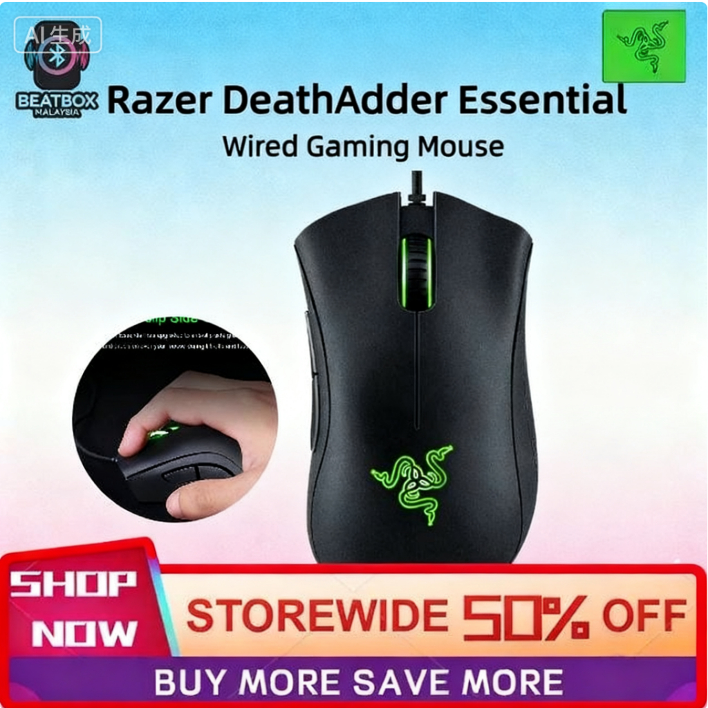 Razer DeathAdder Essential Gaming Mouse mouse silent click wireless ...