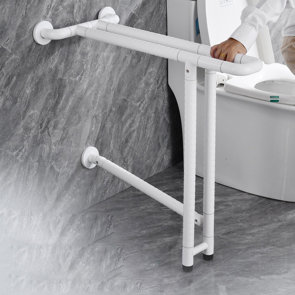 Handicap Grab Bars Rails, Foldable Toilet Bar Flip Up Arm Rails Toilet ...