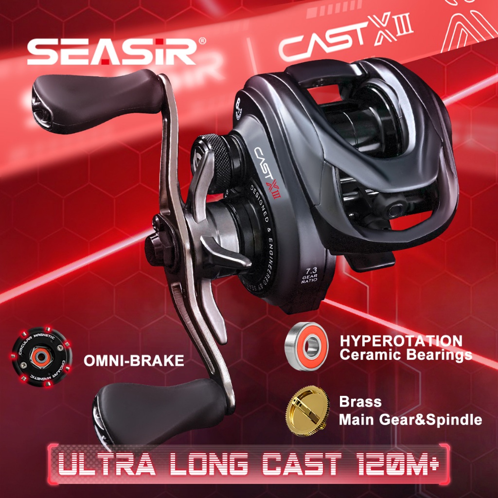 SEASIR CAST-X3 Baitcasting reel ultra long cast 120m+ ceramic bearings ...