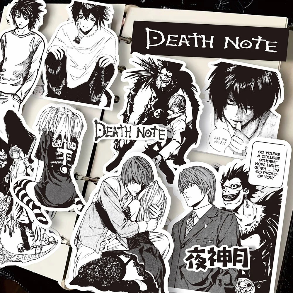 60PCS Anime Death Note Stickers Black White Decals Decoration DIY ...