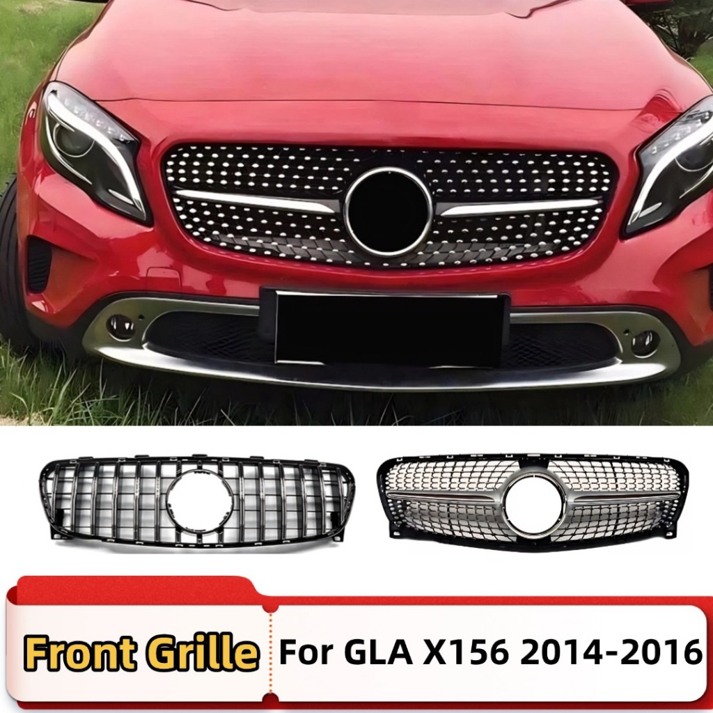 For Mercedes Benz GLA X156 2014-2016 GT Stars Style Front Grille Bumper ...