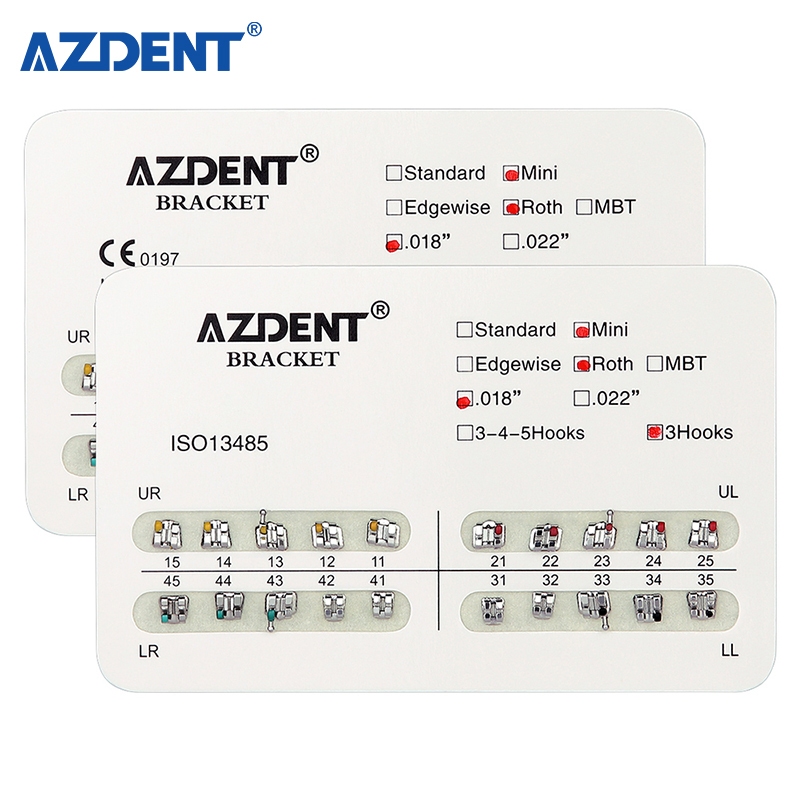 Dental Metal Bracket | MBT/Roth/Edgewise Mini/Standard | 018/022 AZDENT ...