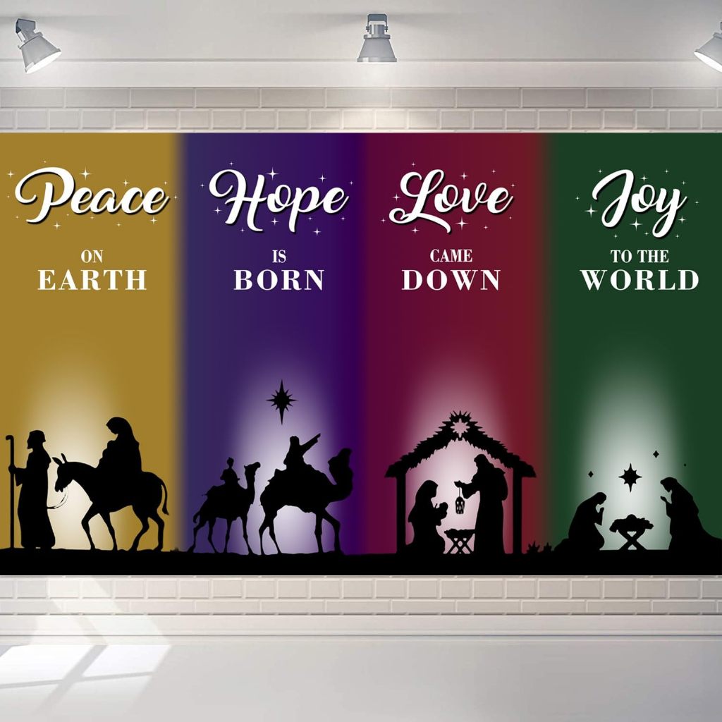 5X3FT Nativity Church Banners - Christmas Backgrounds with Scripture ...