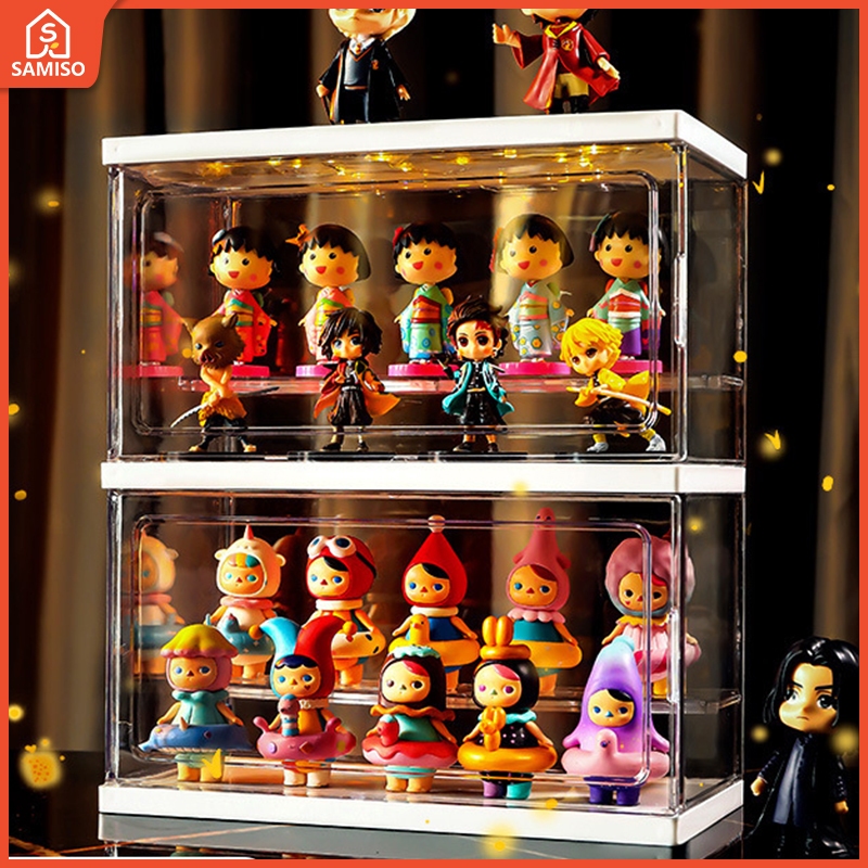 Double Layer Clear Acrylic Display Case for Figures - Dustproof Storage ...