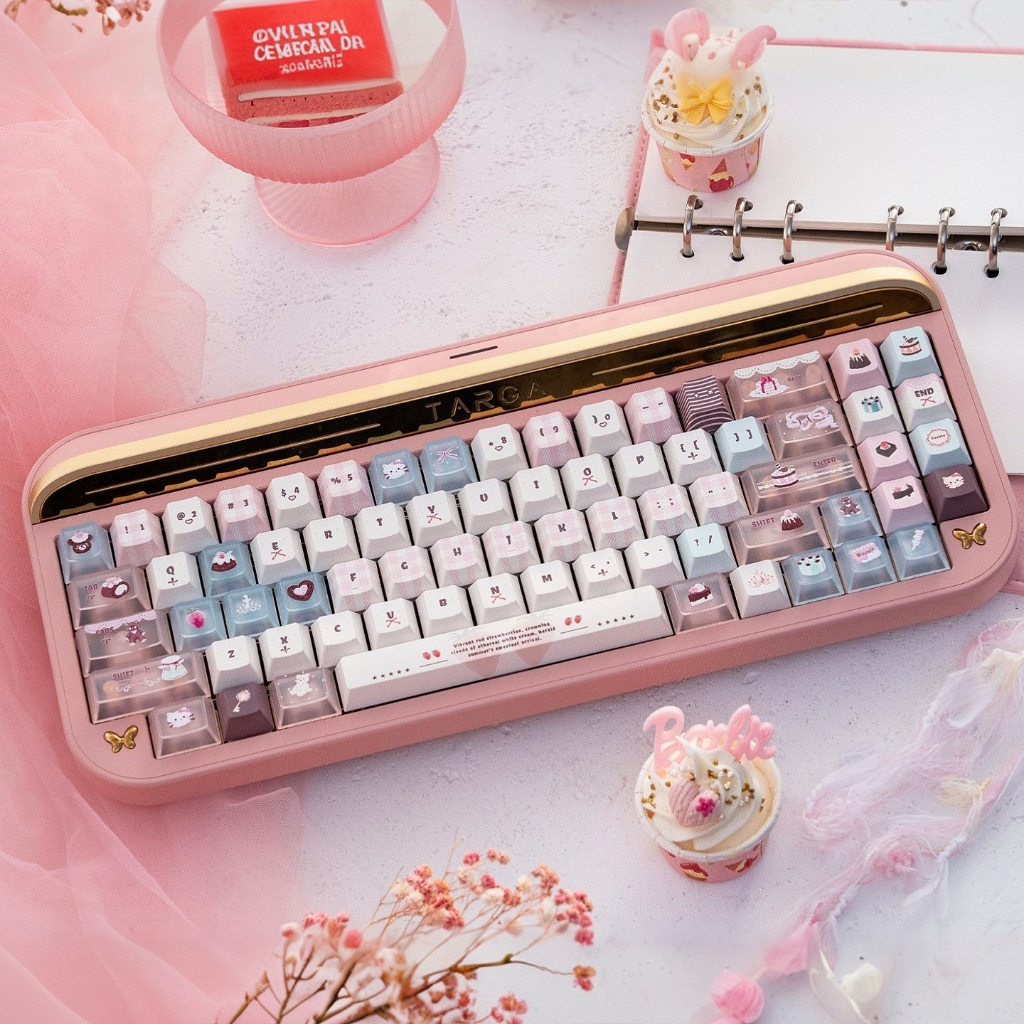 URE Velvet Strawberry Keycaps Cute cake dessert PBT Cherry MOA profile ...