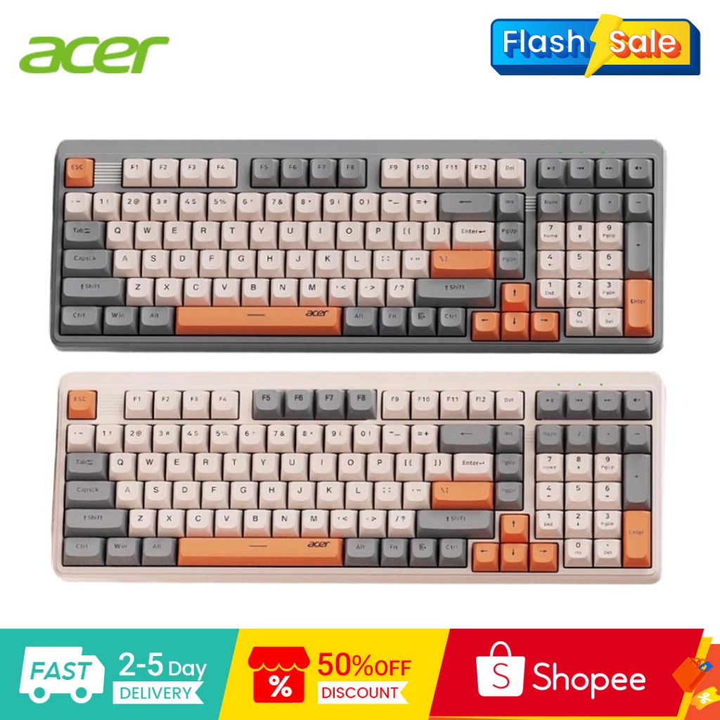 Acer OKW222 Wired Backlit Keyboard RGB Backlighting 103-Key Layout ...
