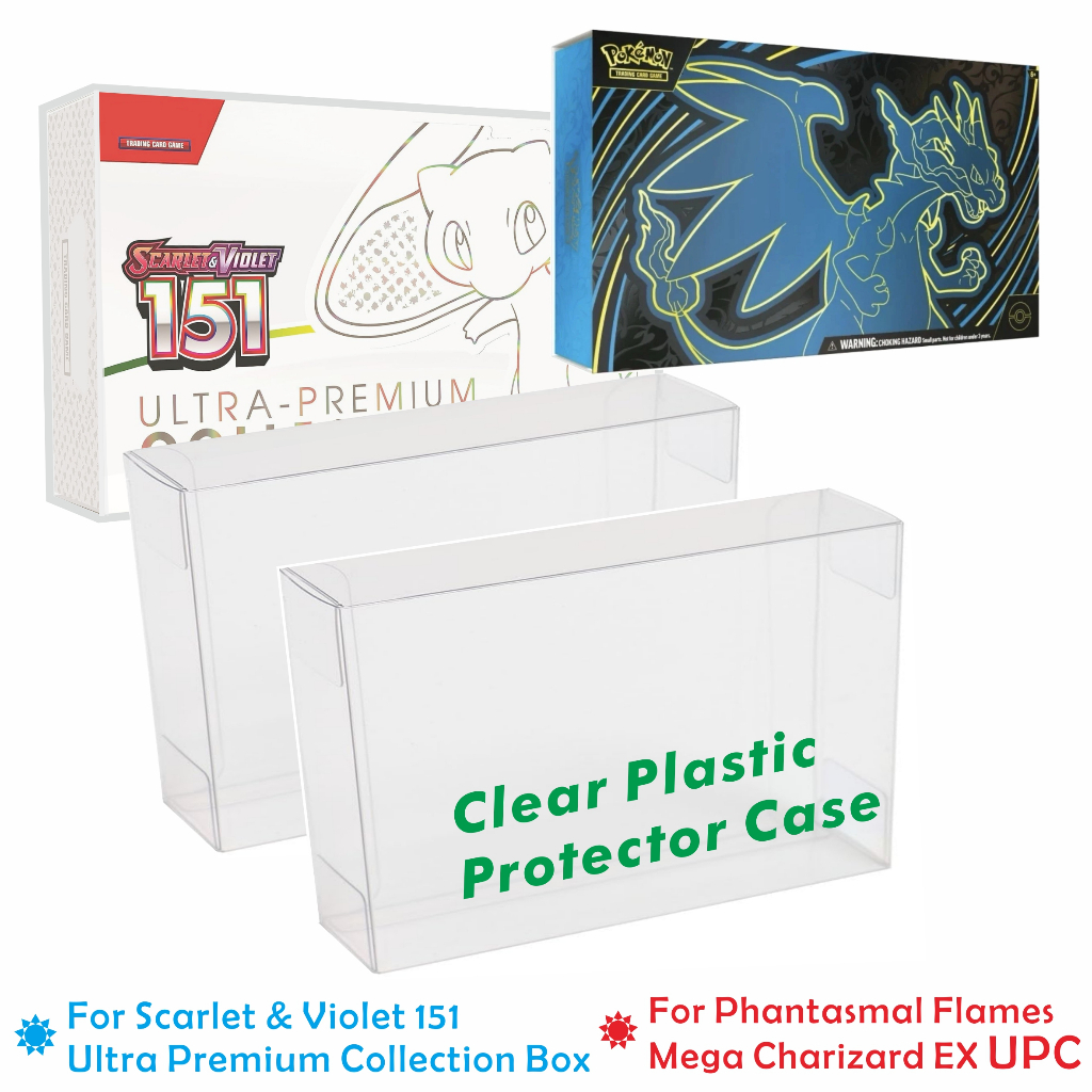 2PCS Plastic Protector Case For 151 UPC Box / Phantasmal Flames Mega ...