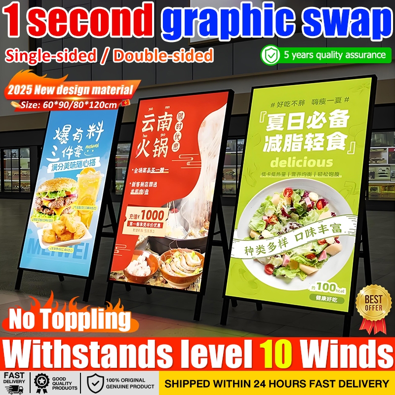 [24 hours delivery] stand poster display menu stand display portable ...