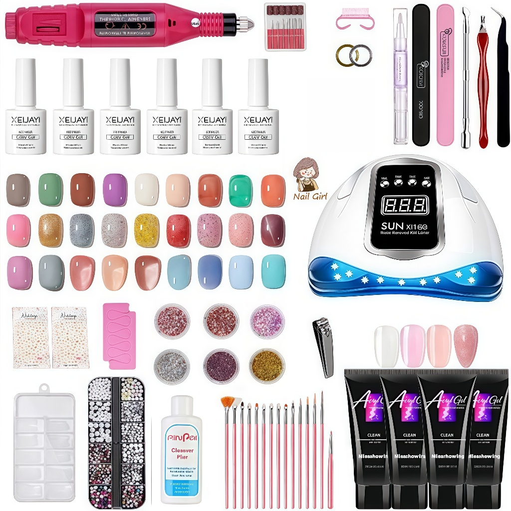 Gel Nail Polish Full Set With UV/LED Nail Light Quick Dryer Top Whole ...