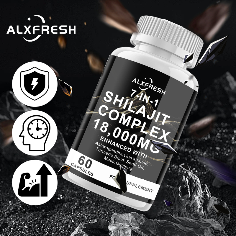 Shilajit Capsule 18,000 mg 7-in-1 Complex with Ashwagandha for Brain ...
