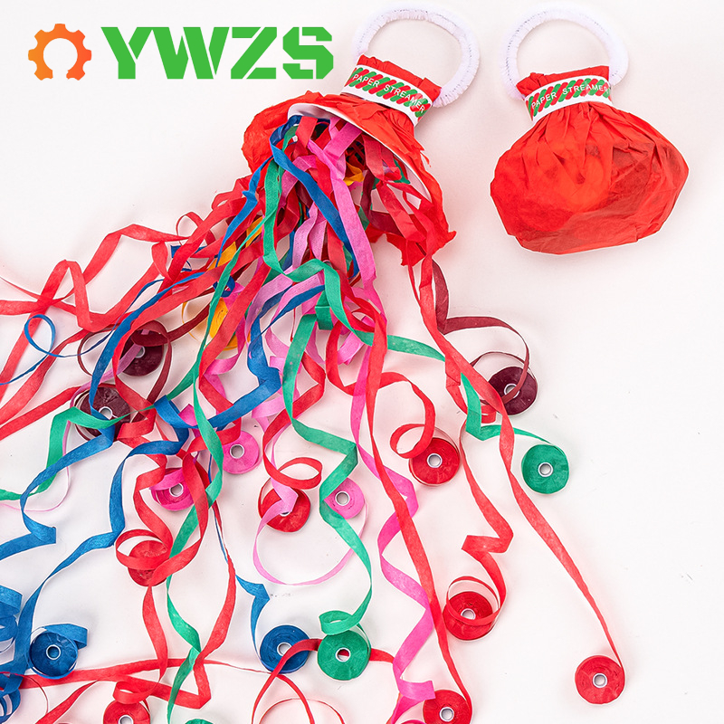 Hand Throw Ribbon Party confetti popper 30 Spiderweb Color Strip ...
