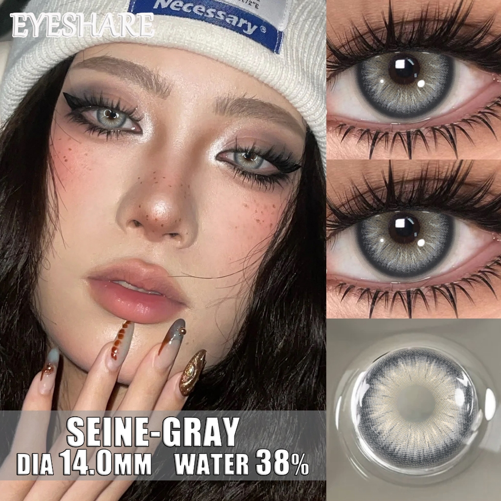 Eyeshare SEINE Series 2pcs Gray Contact Lenses Makeup Blue Brown Annual ...