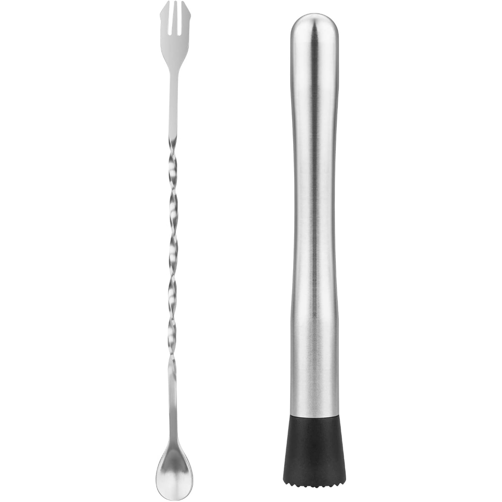 Muddler for Cocktails, 10" Muddler and Long Handle Bar Cocktail Mixing ...