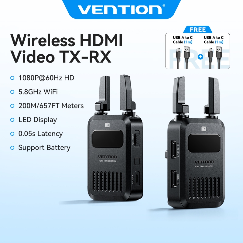 Vention Wireless HDMI Video 200M/657(ft) 5.8GHz WiFi Transmitter ...