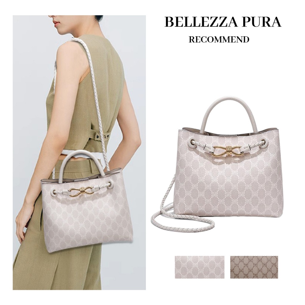 BELLEZZA PURA Classic Printed Tote Bag Korean Fashion Commuter Sling ...