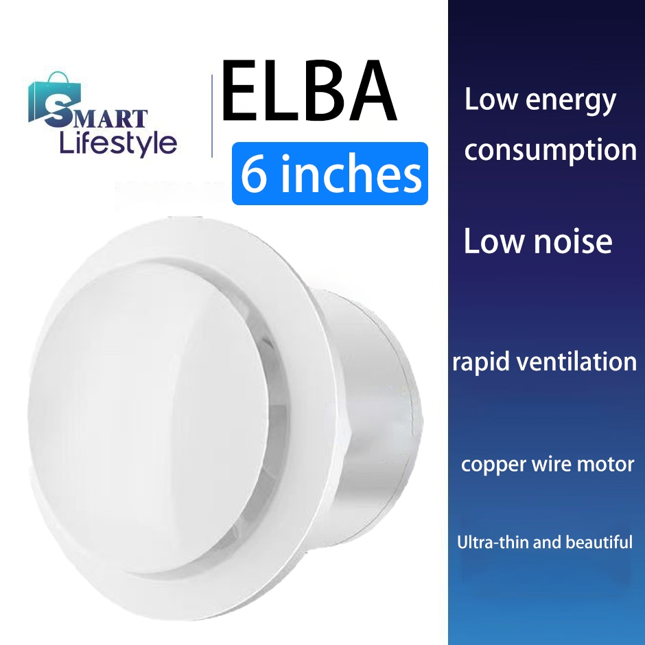 ELBA Bathroom Exhaust Fan, Powerful and Quiet Household Ventilation Fan ...