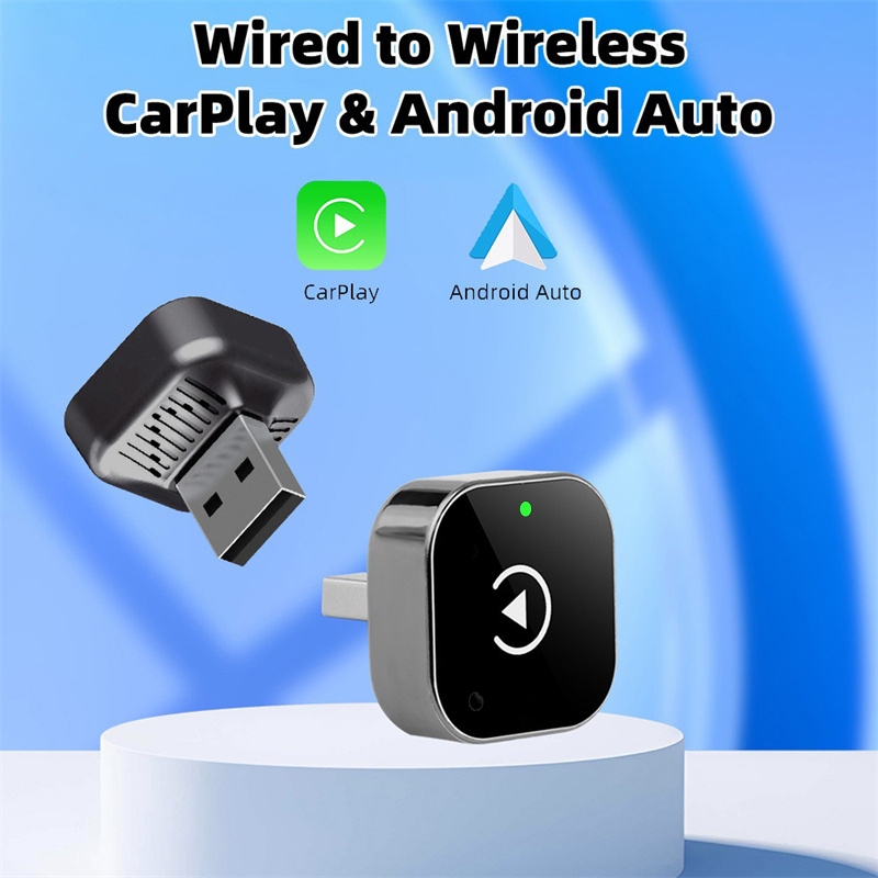 New 2in1 Wired To Wireless CarPlay Adapter Android Auto Dongle Smart ...