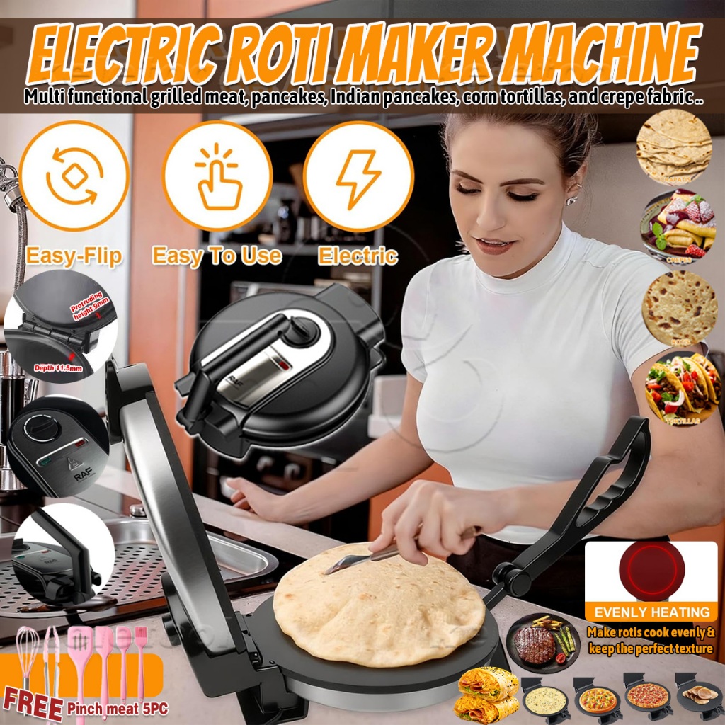 Electric Paratha Chapati Roti Maker Flat Bread Tortilla Maker and Roti ...