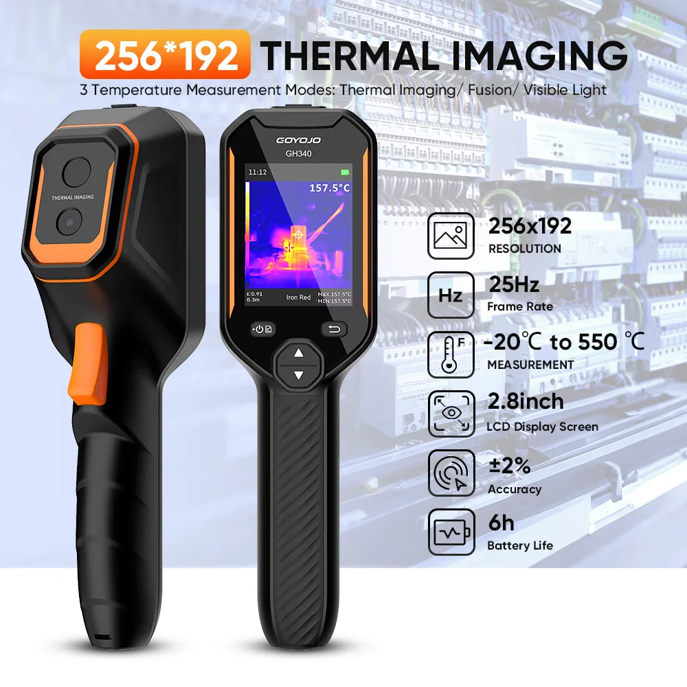 New Arrival GH340 GH192 Thermal Imager 256 x 192 IR Resolution with 2MP Visual Camera, Thermal ...
