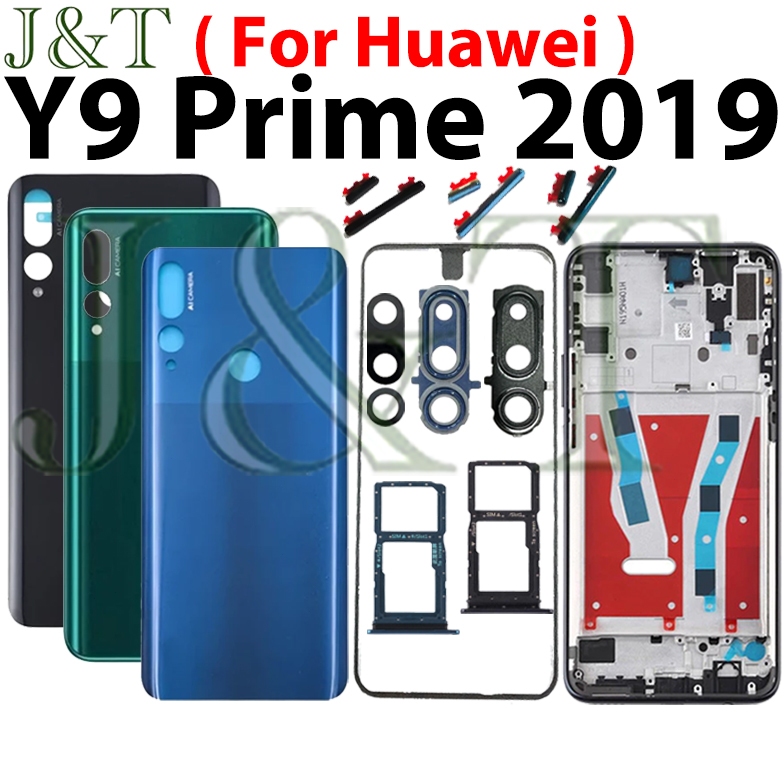 For Huawei Y9 PRIME 2019 LCD Front Middle Frame Back Battery Cover Door ...