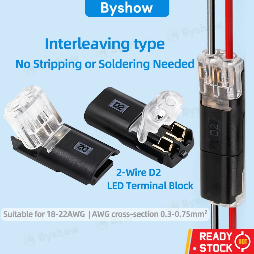 Byshow 10/20/50pcs Pencawang Wayar Kereta 2-Pin Kalis Air Sambungan ...
