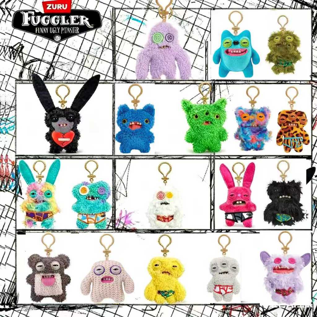 【Original】Fuggler Keychain Fuggler Ugly Monster Series 3 4 5 Keyring ...