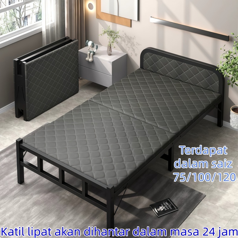 Foldable bed single Super Single Bedframe Office Bed Nap katil single ...