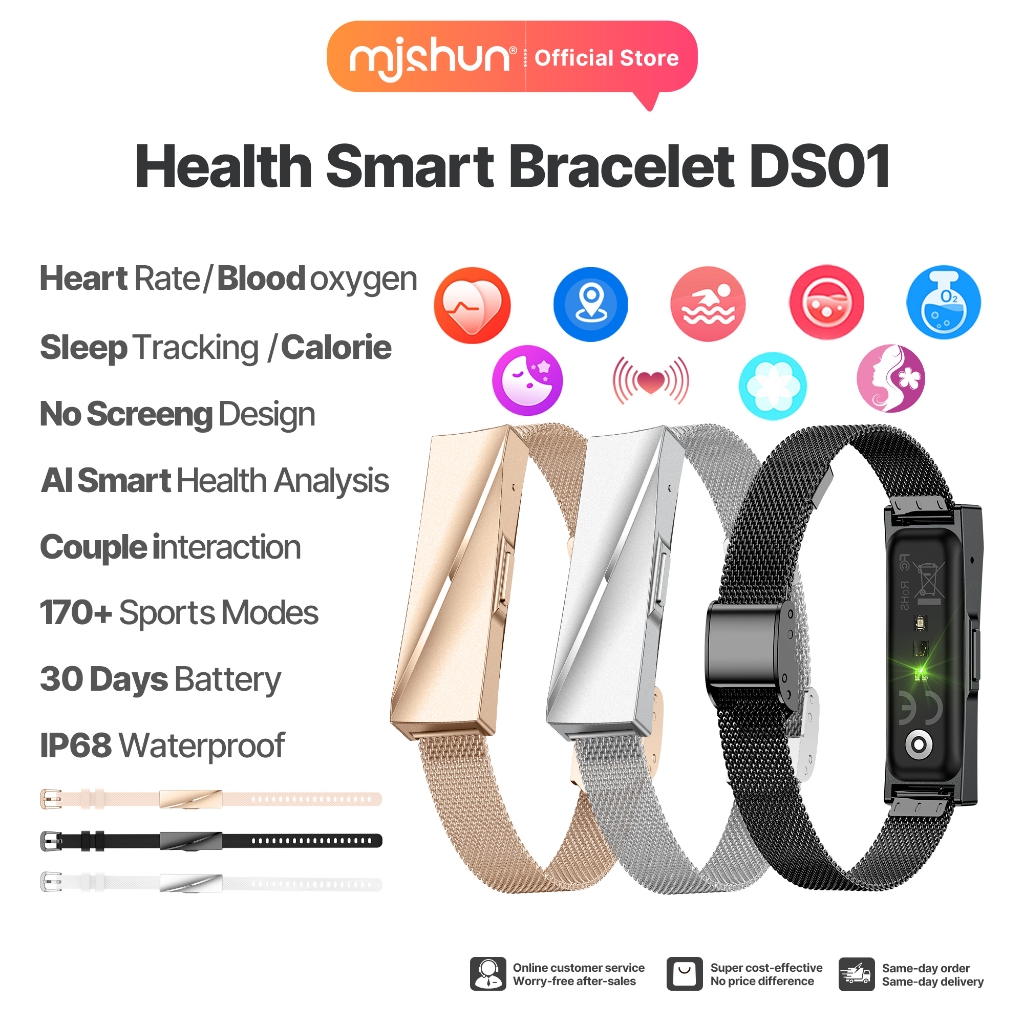 MJSHUN Smart Health Wristband for Women Men Heart Rate Bracelet Blood ...