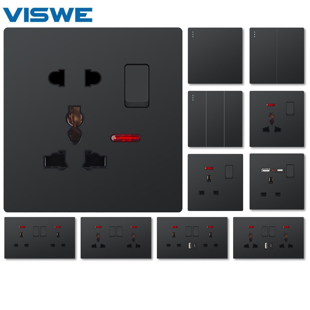 VISWE USB Socket Universal Socket Double Socket Wall Socket Wall Switch ...