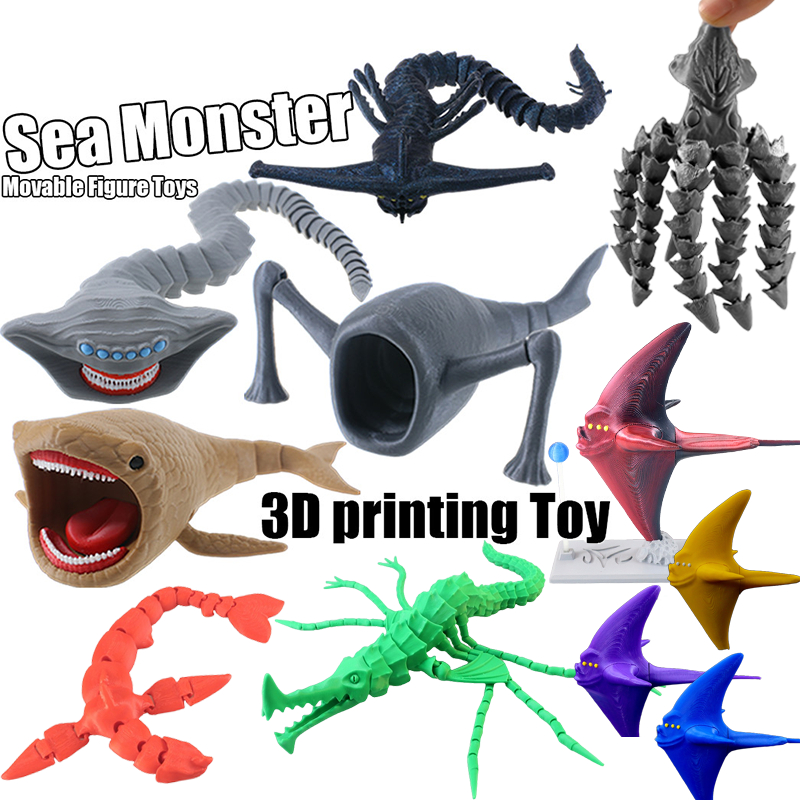 3D printing Toy Sea Monster Action Figure Ghost Leviathan Sea Eater El ...