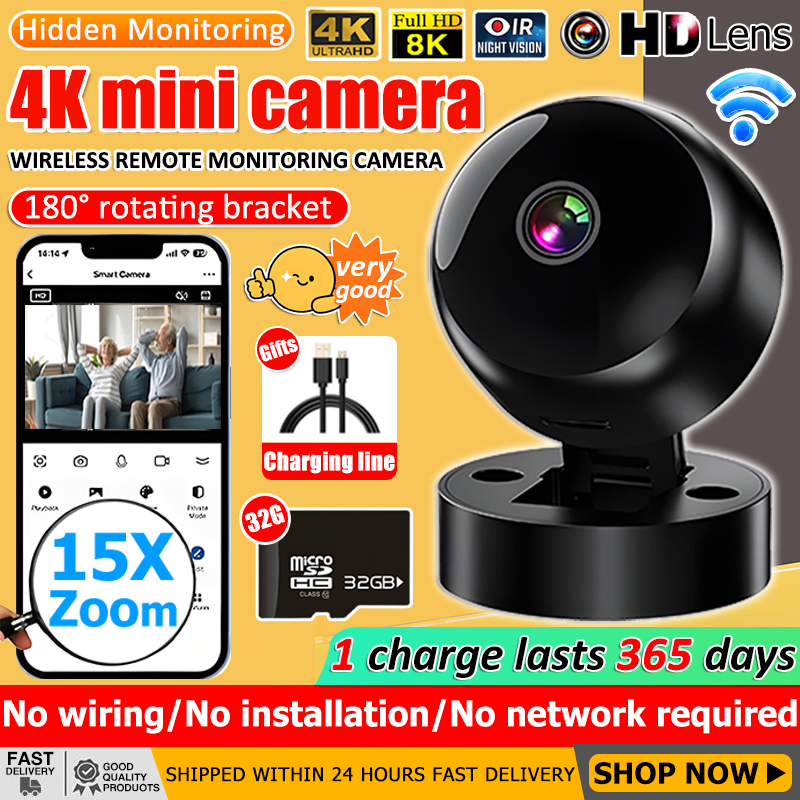 【24 hour shipping】4K wireless mini cctv camera mini camera hidden ...