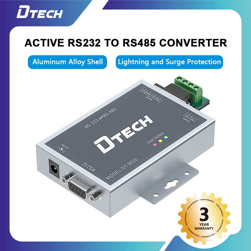 DTECH RS232 to RS485 Converter Active Bidirectional Industrial-grade ...