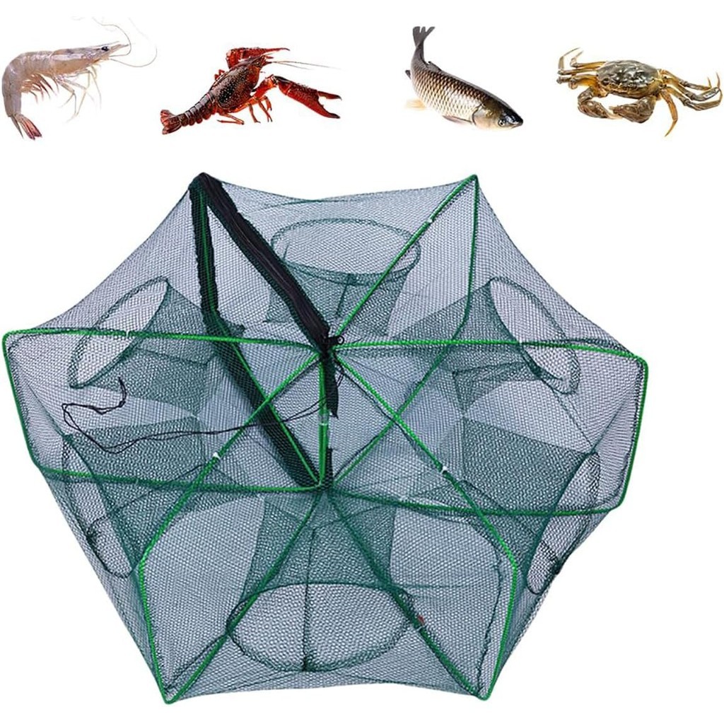 Folding Fishing Mesh Trap – Automatic Catcher for Crab, Crayfish ...
