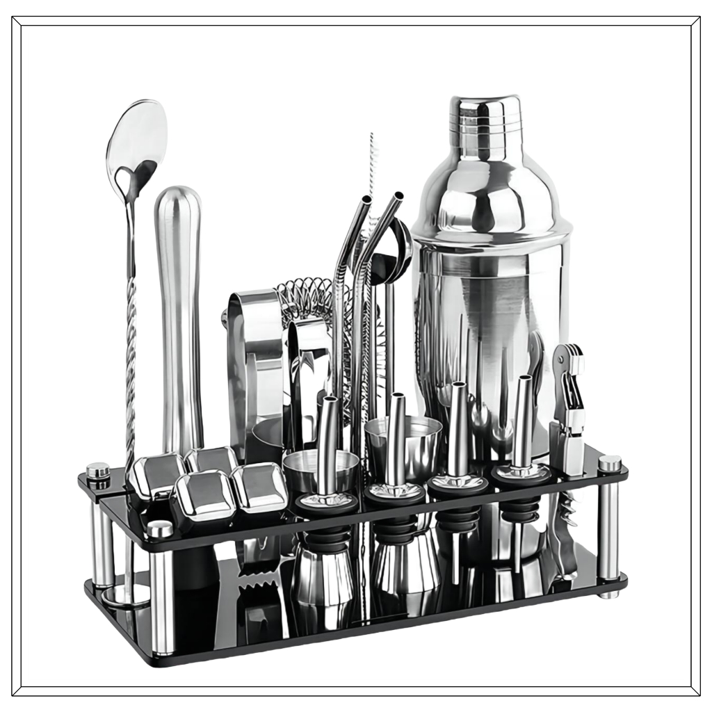 23Pcs/Set 750ml Stainless Steel Shaker Bar Set Liquor Red Wine Cocktail ...