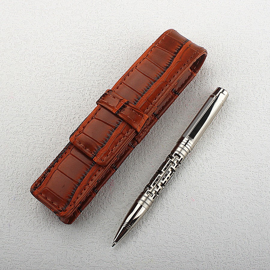 Metal 308 Hollow Metal Gray Ballpoint Pen Adult Office Writing Pen ...