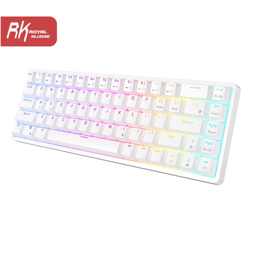RK ROYAL KLUDGE Mechanical Mini Wireless Keyboard Bluetooth 2.4G Wired ...