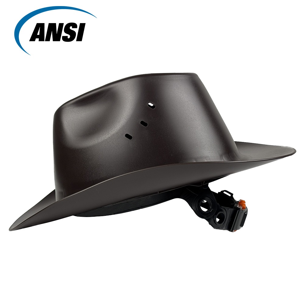 Cowboy Safety Helmet with Vent Hole HDPE Full Brim Hard Hat for Outdoor ...