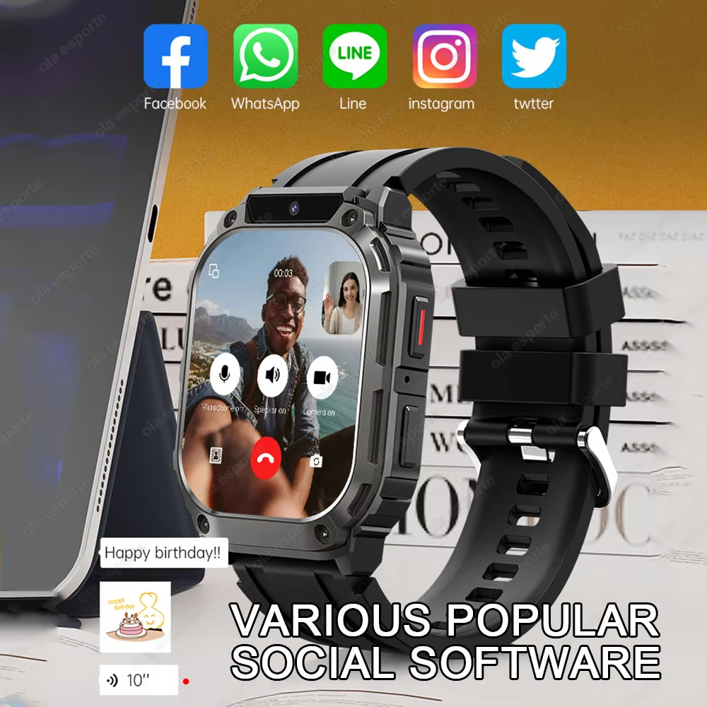 2025 NEW Q80 Smart Watch 4G SIM 1.955-inch HD Screen GPS+WiFi Front ...