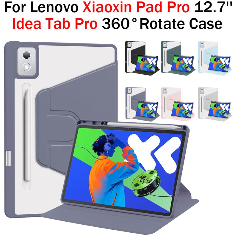 For 2025 Lenovo Xiaoxin Pad Pro 12.7'' 360° Rotating Stand Case Idea ...