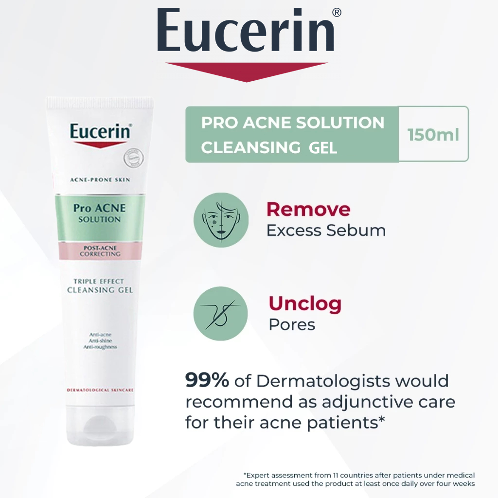 Eucerin Pro Acne Solution Triple Effect Cleanser Gel For Acne-Prone ...