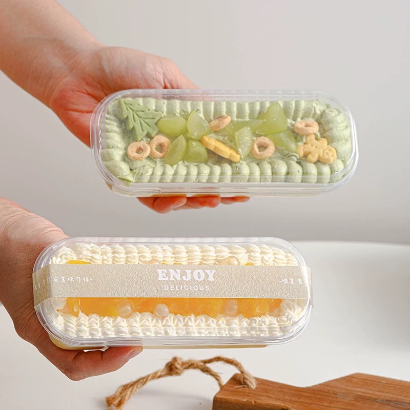 (50pcs) 280ml cake box / Mousse Box /Long Cake Box Ice Cream Fruit ...