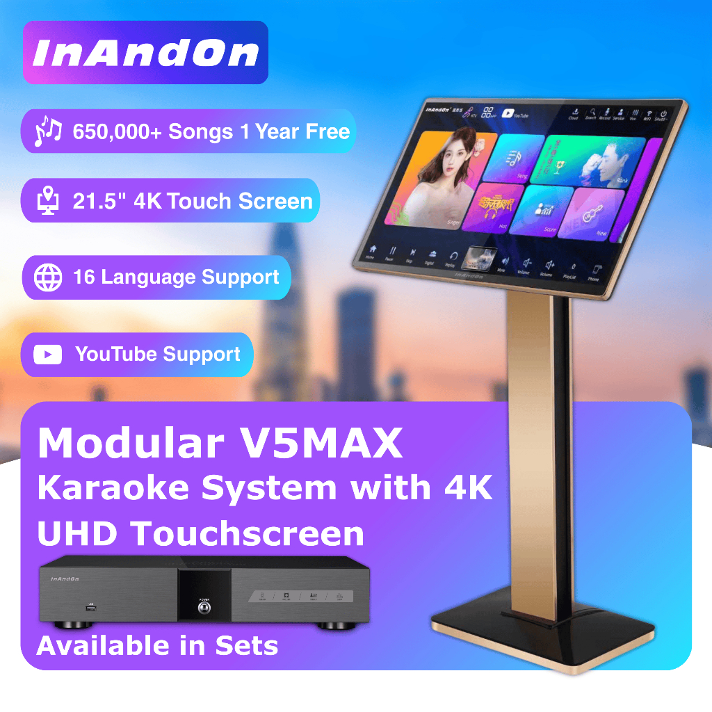inandon 21.5" Detachable Karaoke System with 4K HD Display | Videoke ...