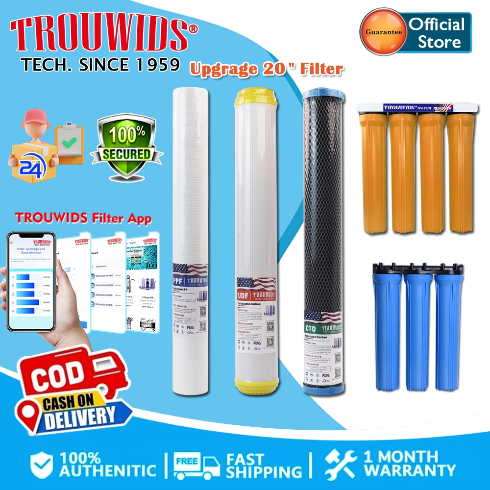 TROUWIDS High Flow Activated Carbon Filter Cartridge Outdoor Water ...