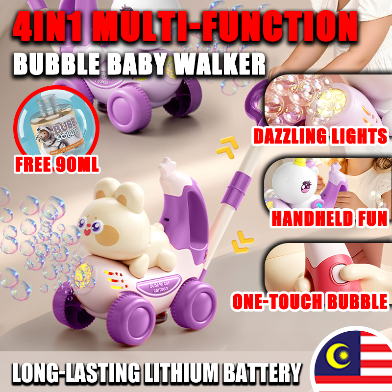 4in1 Multi-function Bubble Baby Walker Toys Learning Push Walker with ...