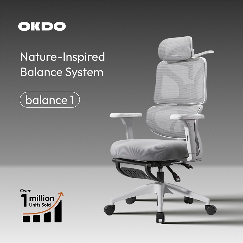 OKDO Ergonomic Chair Office Computer Chair Kerusi Office Pejabat With ...