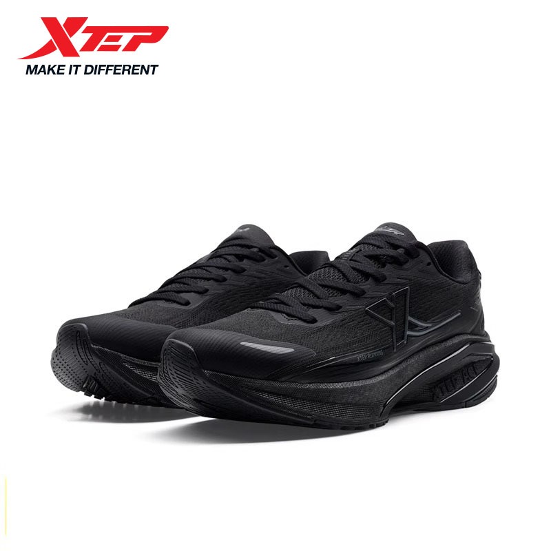 XTEP LingBu 3.0 All-Black Wide-Toe Men Running Shoes Ideal for Flat ...
