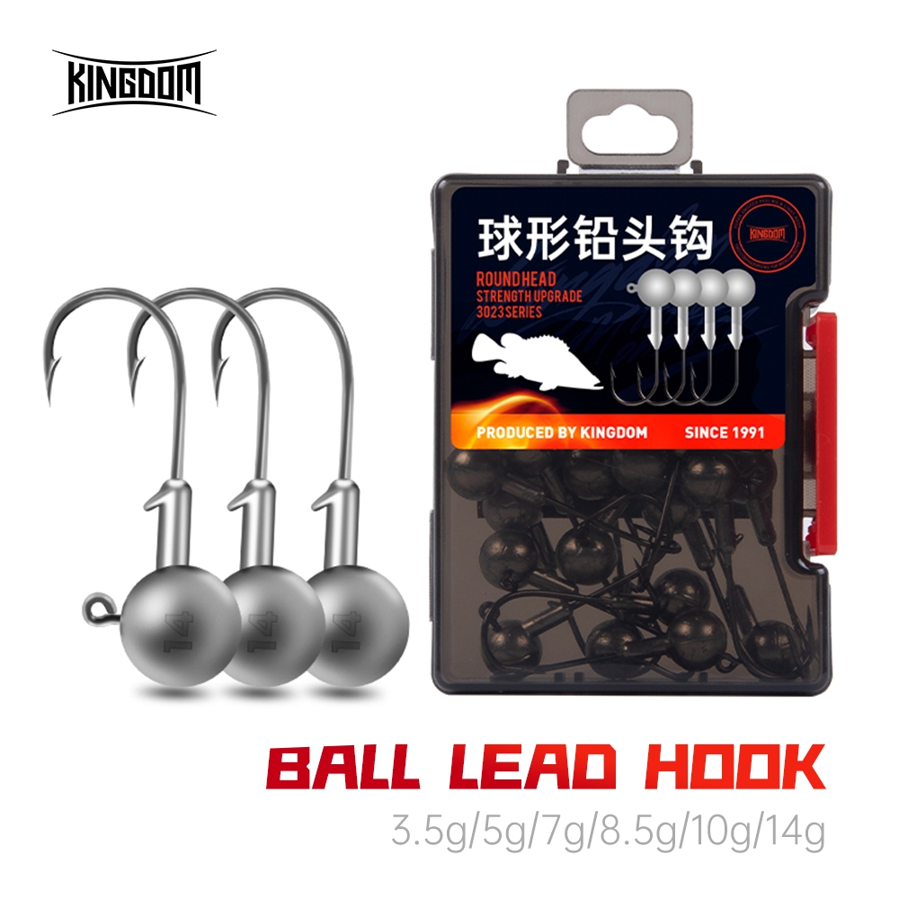 Kingdom Ball Lead Hook Fishing Hook 20pcs/box 3.5g 5g 7g 8.5g 10g 14g ...