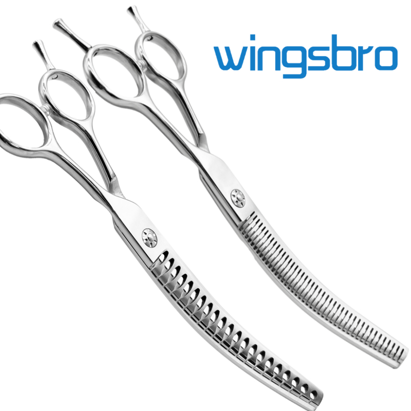 7 Inch Dog Grooming Scissors, Curved Scissors Thinning Scissors for Dog ...