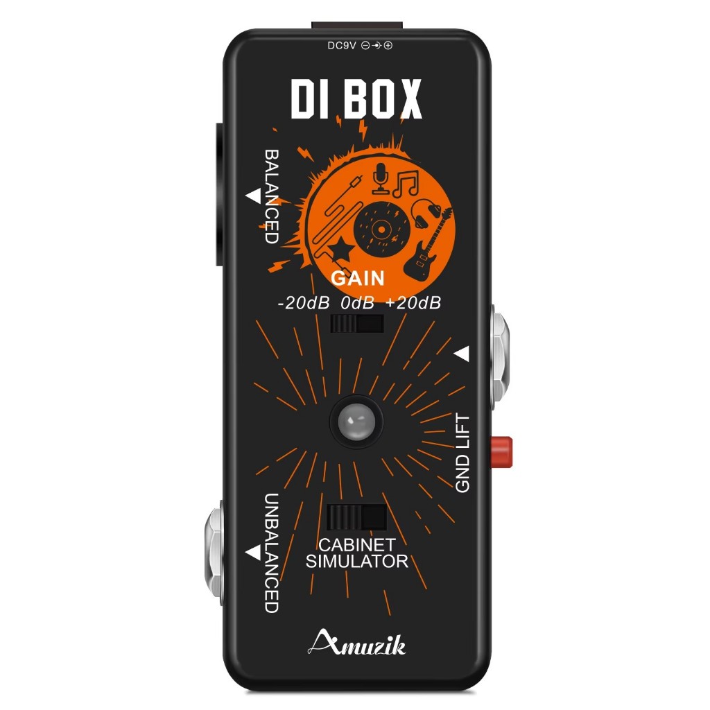 Amuzik Mini Direct Box Input DI BOX Smart Guitar Cabinet Simulation ...