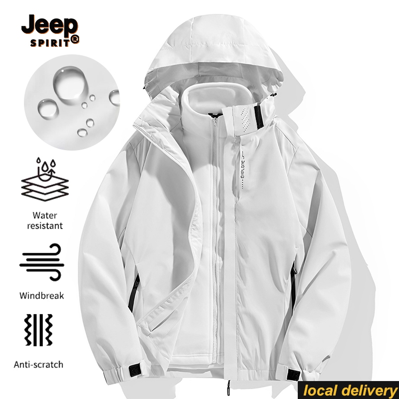 Jeep Spirit Hiking Jacket Unisex Waterproof Thermal Thick Warm Coats ...